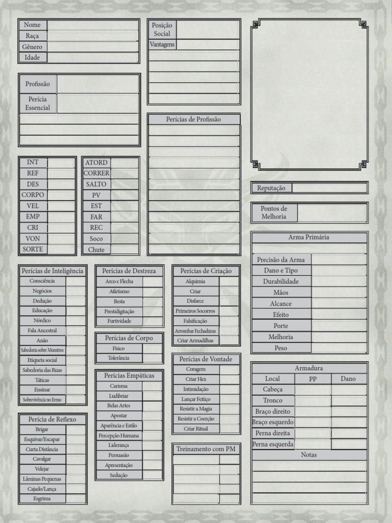 The Witcher Ficha de Personagem PDF | PDF