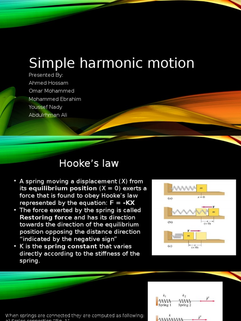 Simple Harmonic Motion | PDF | Velocity | Acceleration