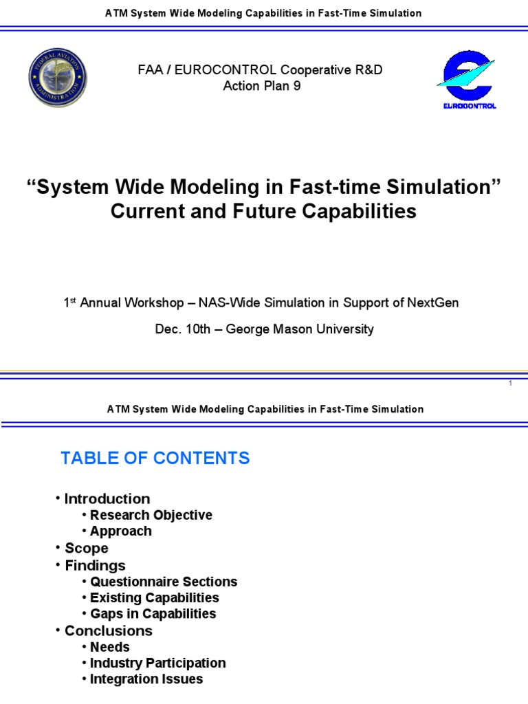 "System Wide Modeling in Fast-Time Simulation" Current and Future ...