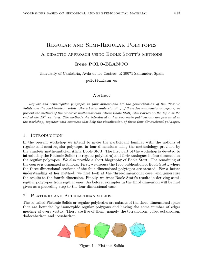 Regular and Semi-Regular Polytopes PDF | Download Free PDF | Tetrahedron | Geometry