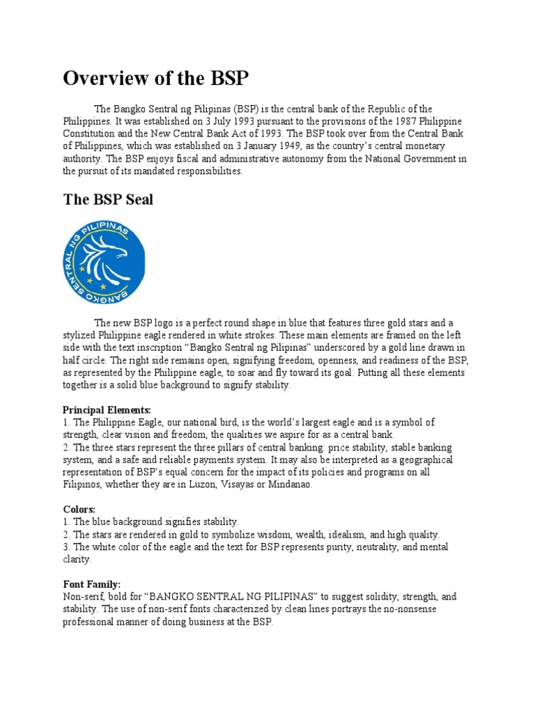 Overview of The BSP | PDF | Government | Economies