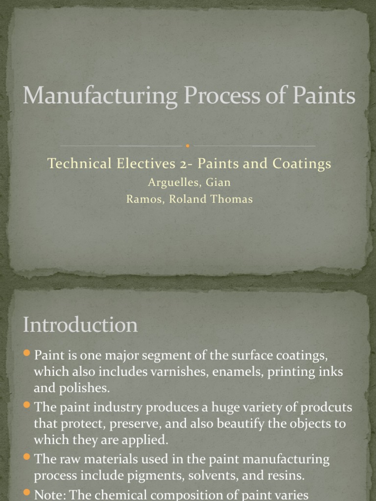Manufacturing Process of Paints | PDF | Paint | Mill (Grinding)