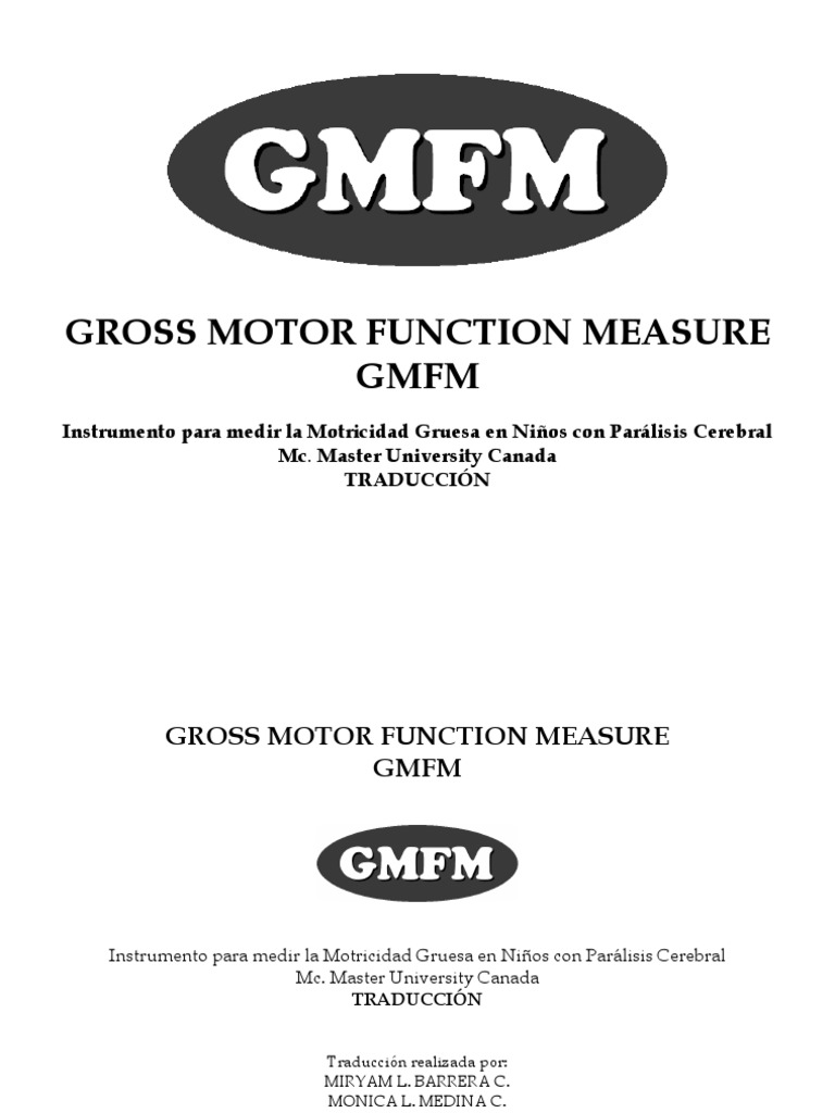 Escala Gross Motor GMFM PDF | PDF | Salud y bienestar | Medicina
