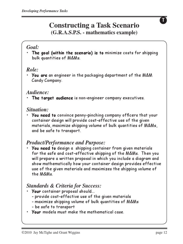 GRASPS Design Sheets | PDF