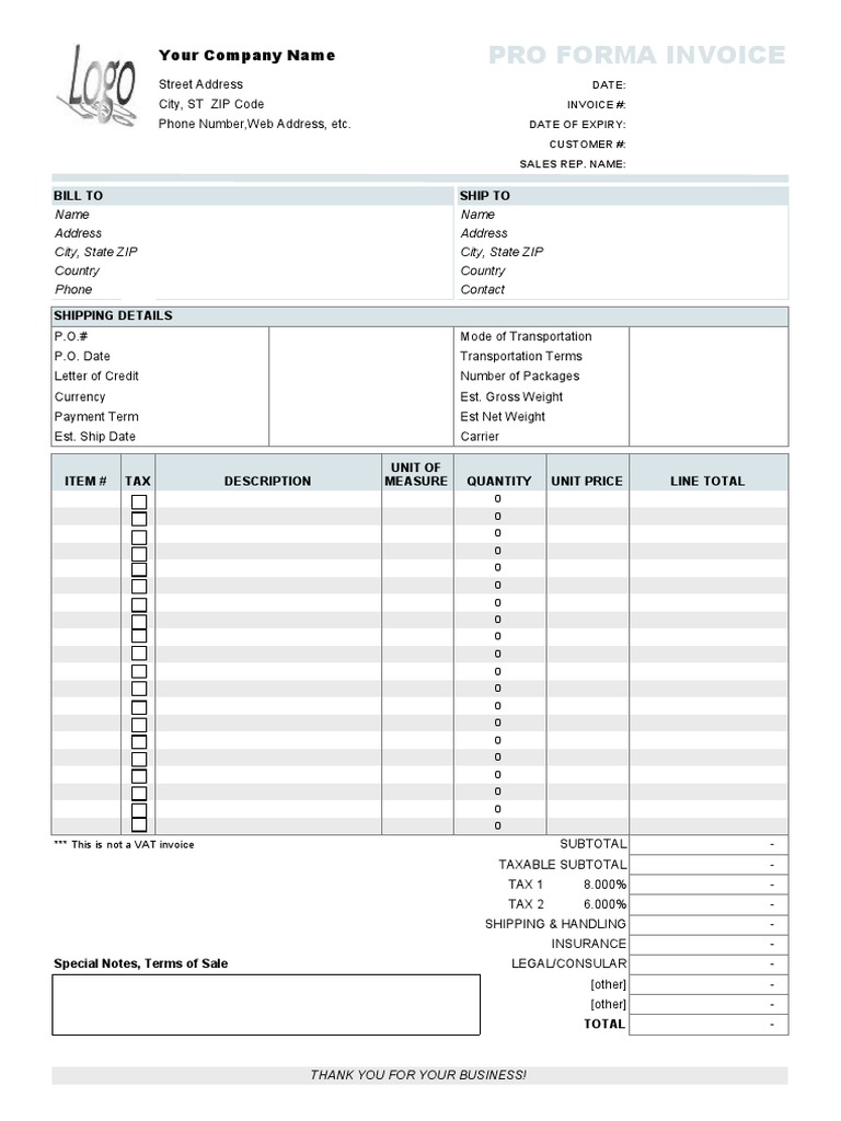 Free Proforma Invoice Template | PDF | Pro Forma | Invoice