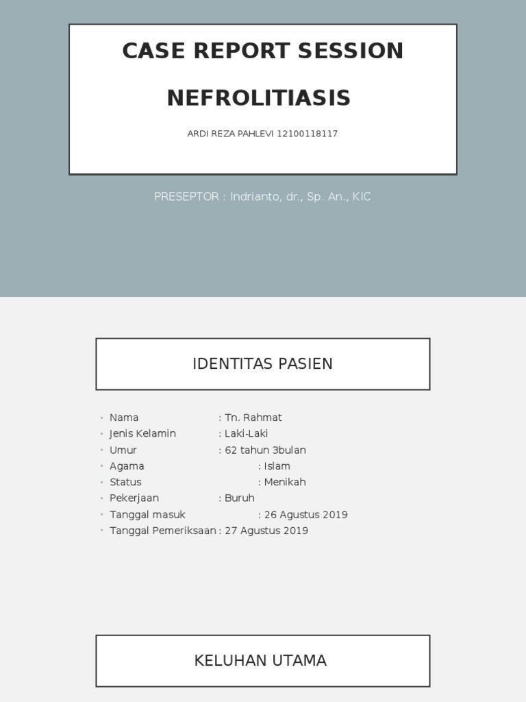 CRS Nefrolitiasis | PDF | Sains & Matematika