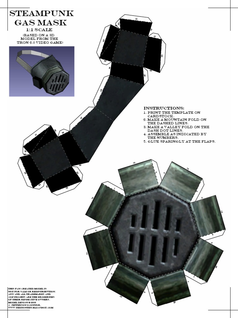 Steampunk Gas Mask Paper Craft PDF | PDF | Intellectual Works ...