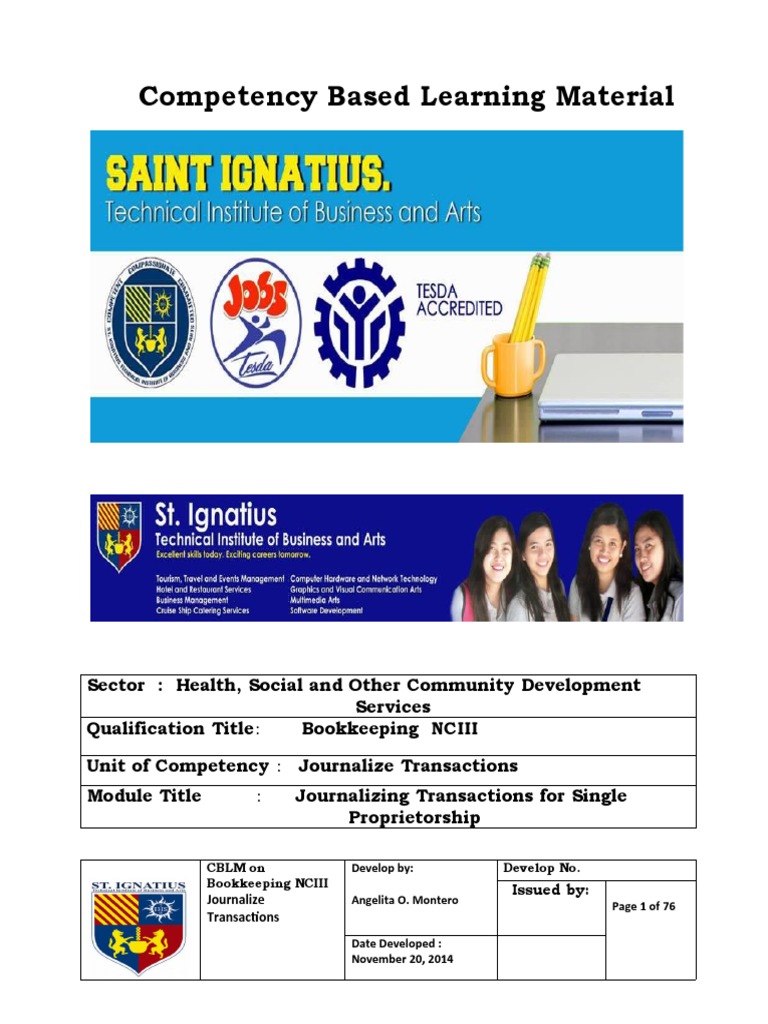 NCIII | PDF | Bookkeeping | Expense