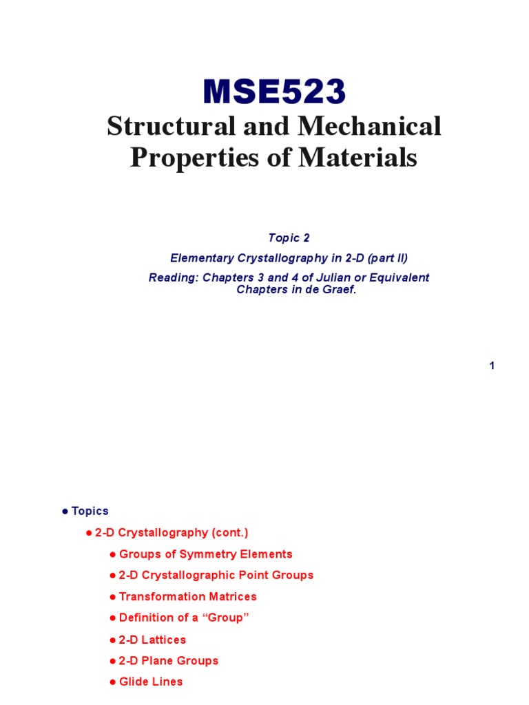 Structural and Mechanical Properties of Materials | PDF | Crystal ...