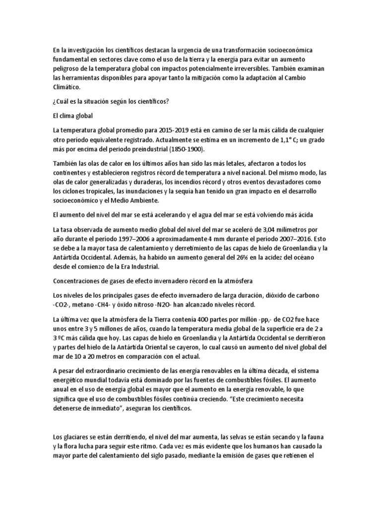 El Clima en El Futuro. | PDF | Gases de efecto invernadero ...