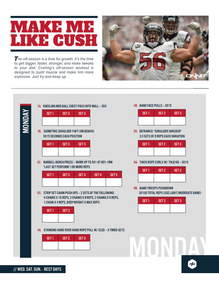 Brian Cushing Workout Final | PDF | Hobbies | Sports