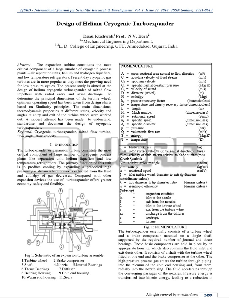 Design of Helium Cryogenic Turboexpander | PDF | Turbine | Nozzle