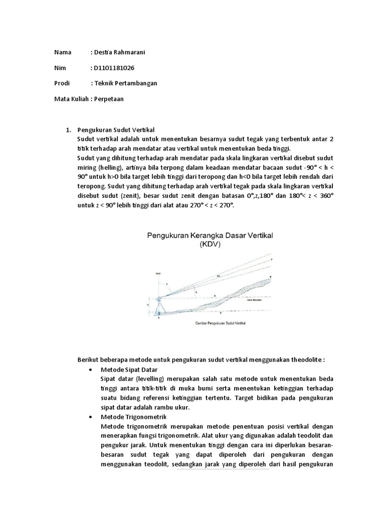 Perpetaan Sudut Vertikal Dan Horizontal | PDF