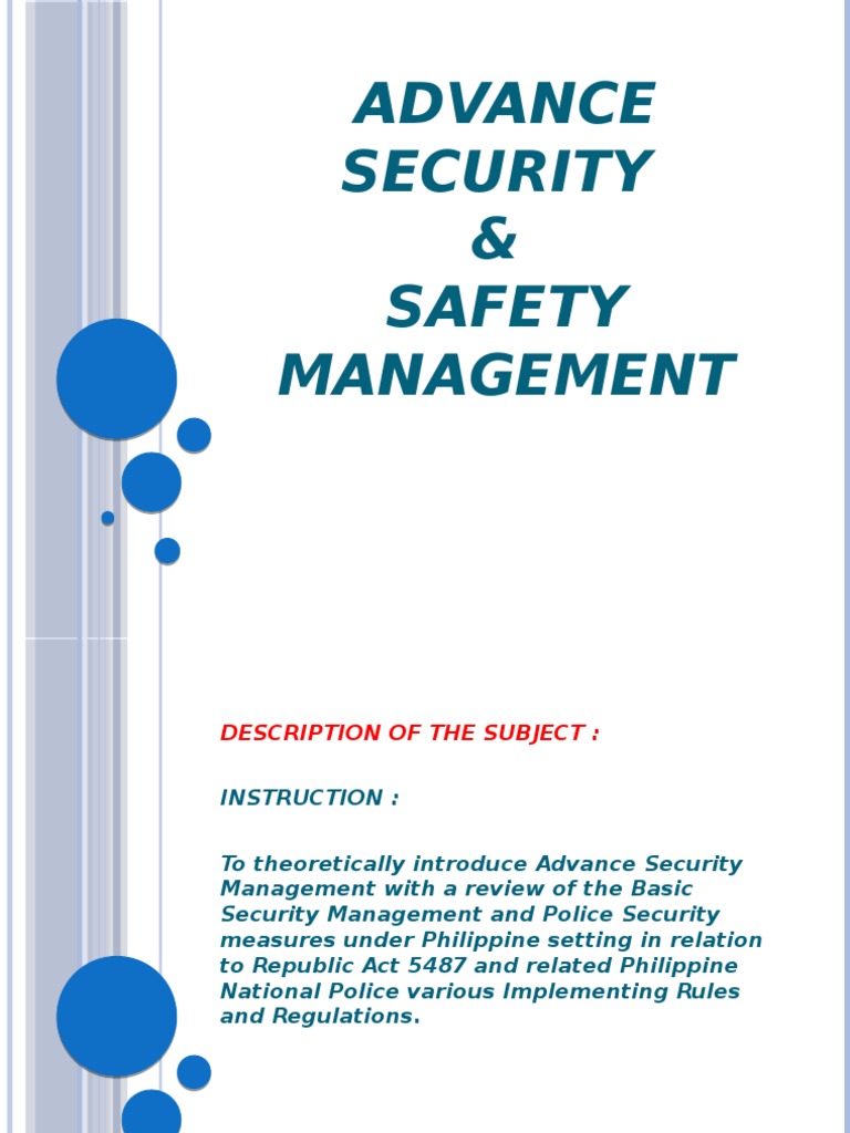 Advanced Security Management Overview | PDF | Security Guard | Physical ...