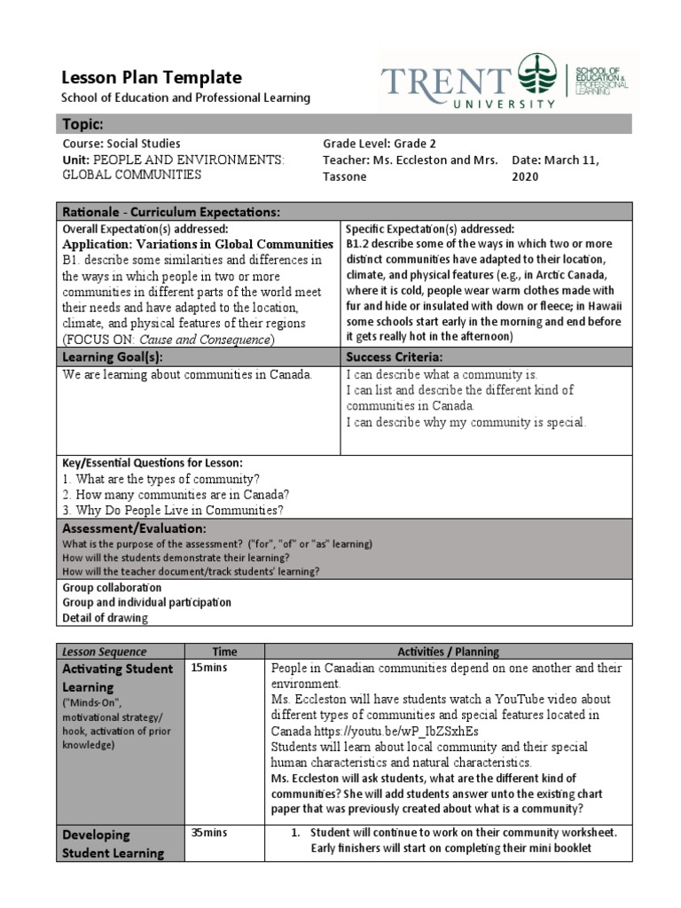 Exploring Communities in Canada | PDF | Educational Assessment | Community