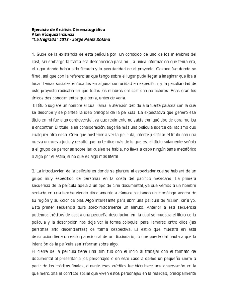 Ejercicio de Análisis Cinematográfico | PDF | Ritmo