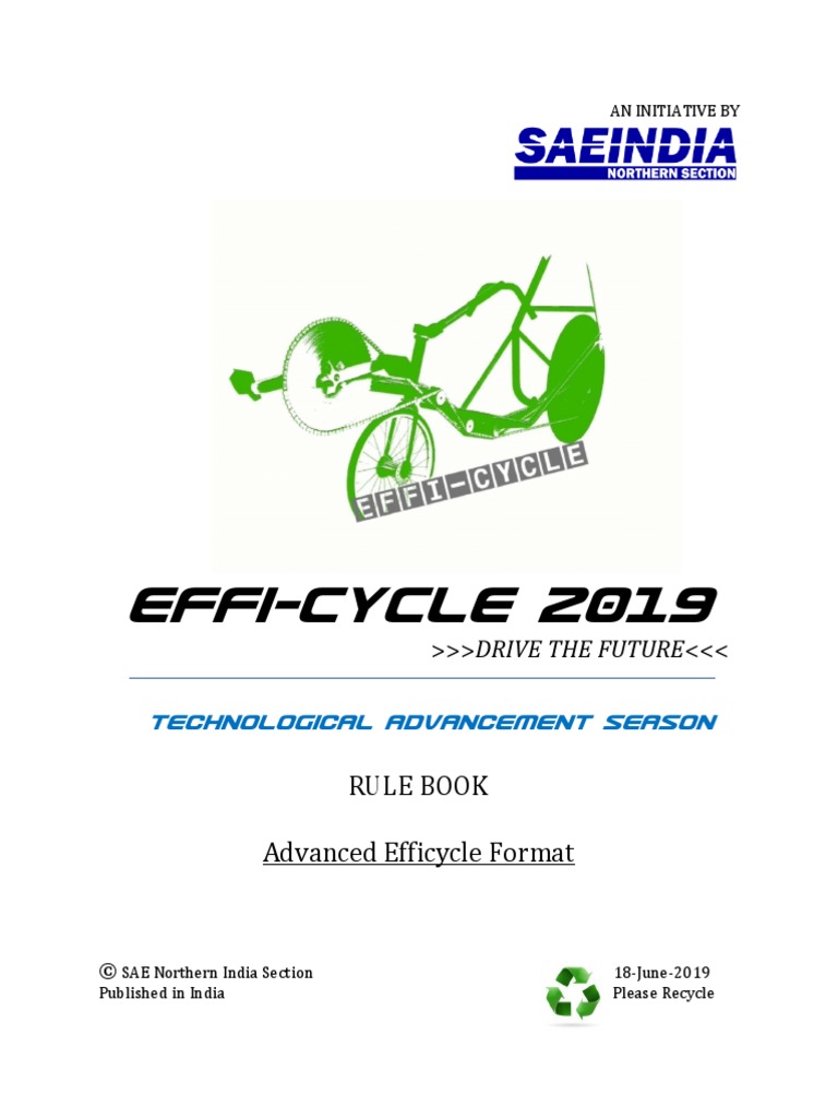 Efficycle 2019 Rulebook-Advanced Format - 1560912054853 PDF | PDF | Headlamp | Strength Of Materials
