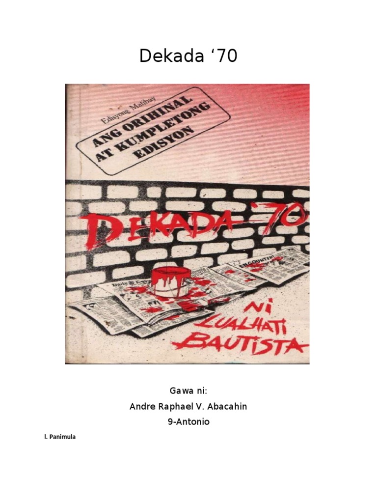 Dekada 70 Book Report | PDF