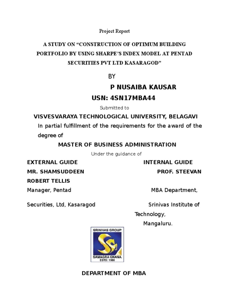 Final Report Nusi New | PDF | Diversification (Finance) | Investing