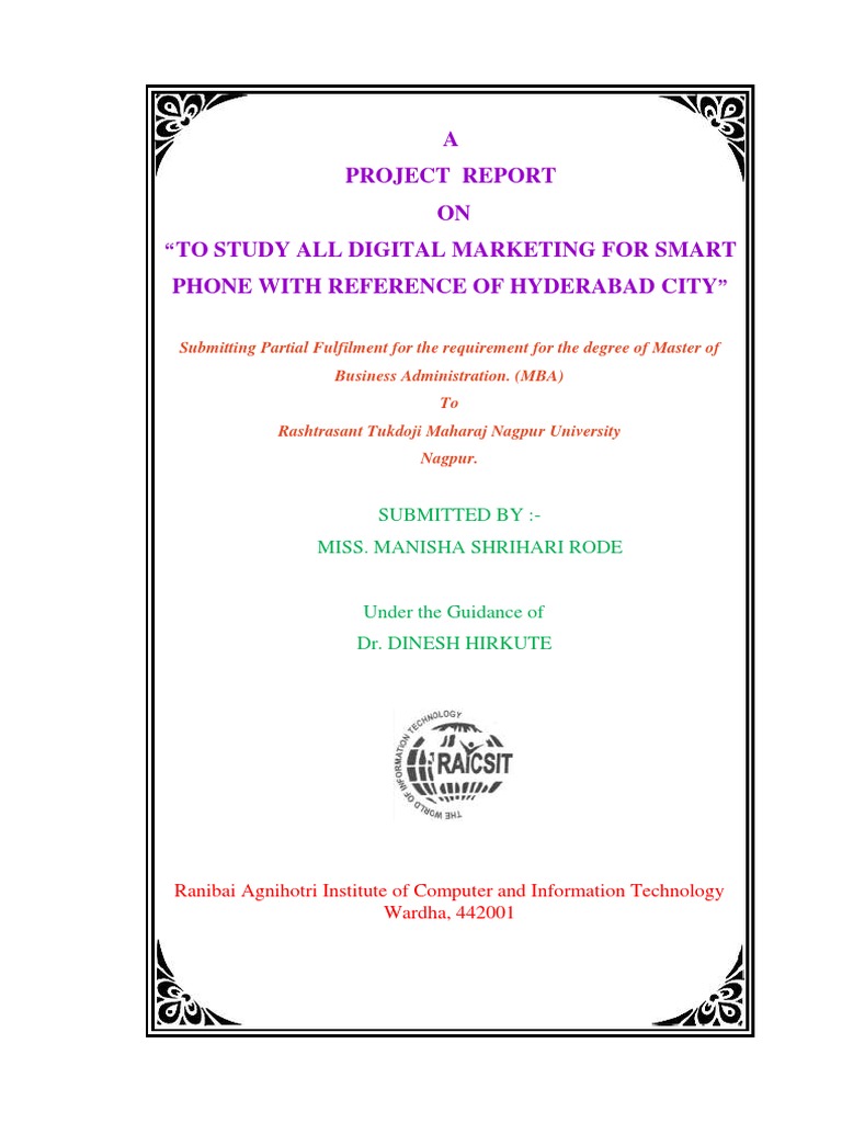 Digital Marketing Project Report | PDF | Lg Corporation | Mobile Phones