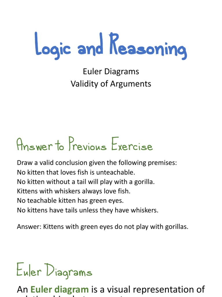 Logic and Reasoning - Euler Diagrams and Validity of Arguments | PDF | Deductive Reasoning ...