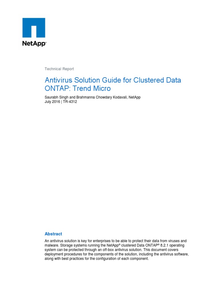 AV Netapp Guide | PDF | Antivirus Software | Port (Computer Networking)