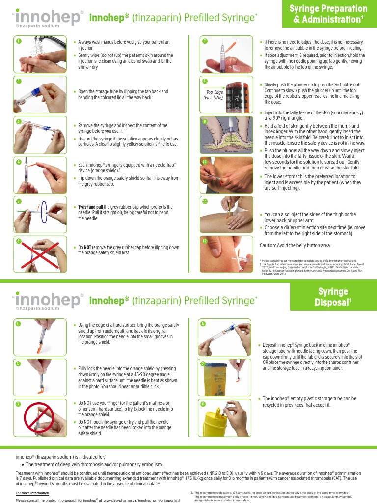 Innohep Syringe | PDF | Syringe | Injection (Medicine)