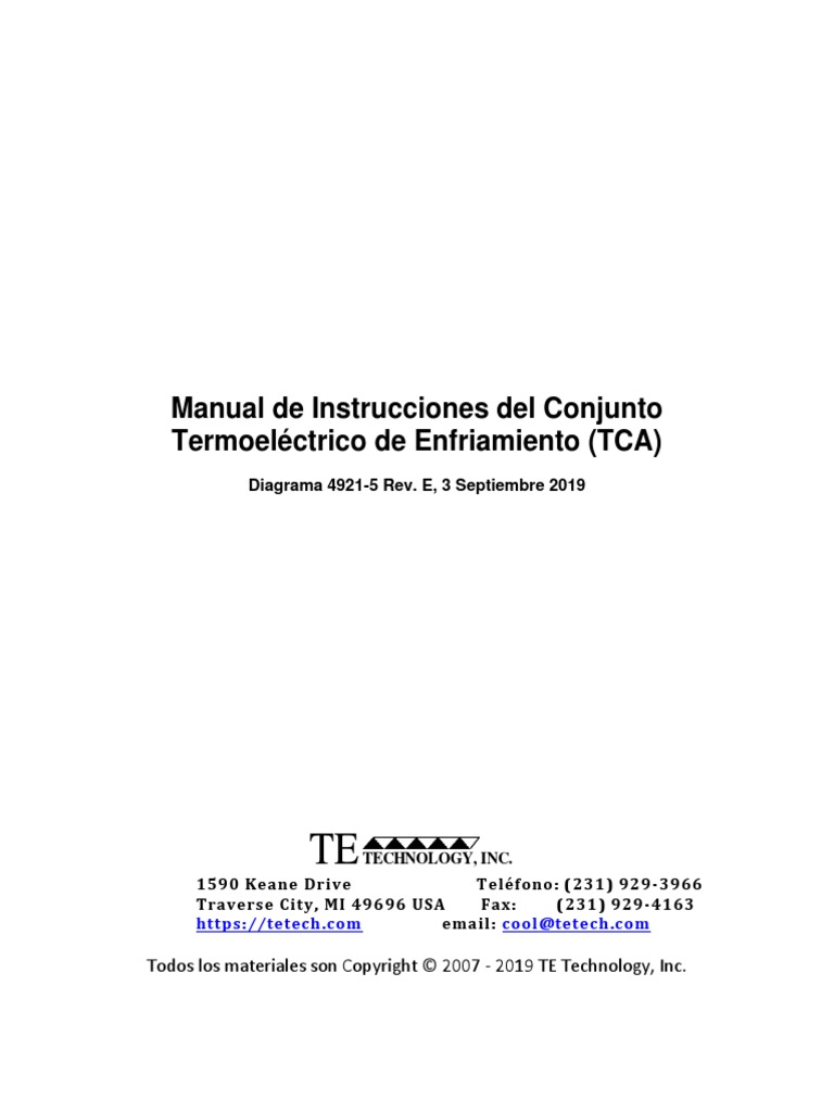 1 Manual de Instrucciones Del Conjunto TCA - Manual - Spanish PDF | PDF ...