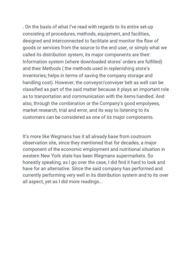 Case Study Wegman's | PDF