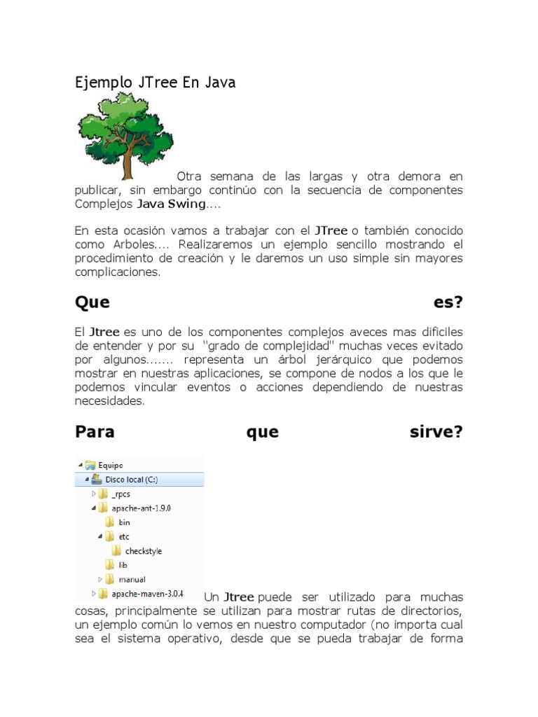 Ejemplo JTree en Java | PDF | Java (lenguaje de programación) | Directorio (Computación)