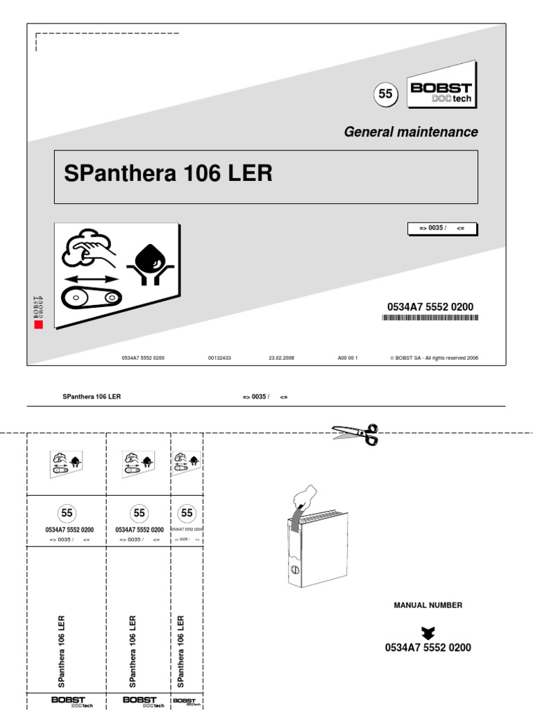 General Maintenance of BOBST Spanthera | PDF | Bearing (Mechanical ...
