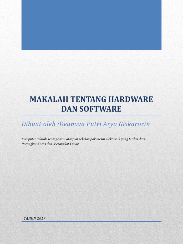 Makalah Tentang Hardware Dan Software | PDF