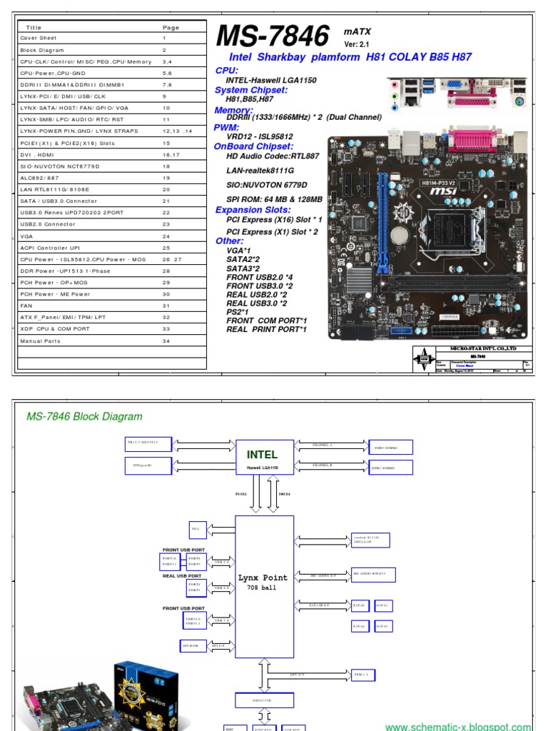MSI H81M-P33 V2 MS-7846 Rev 2.1 PDF | PDF | Computer Related Introductions | Physical Layer ...