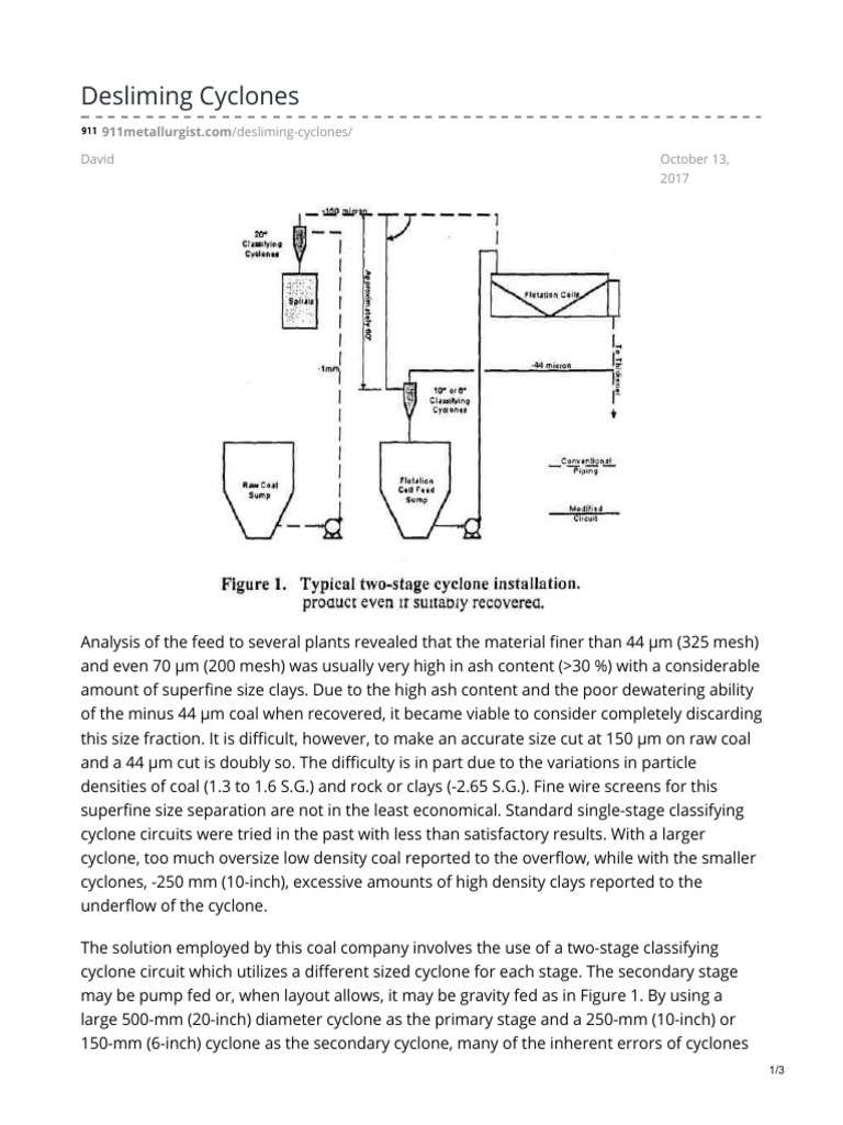 Desliming Cyclones | PDF | Clay | Industrial Processes