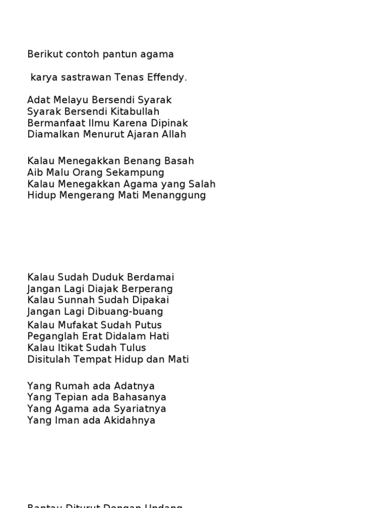 Contoh Pantun Rakyat | PDF