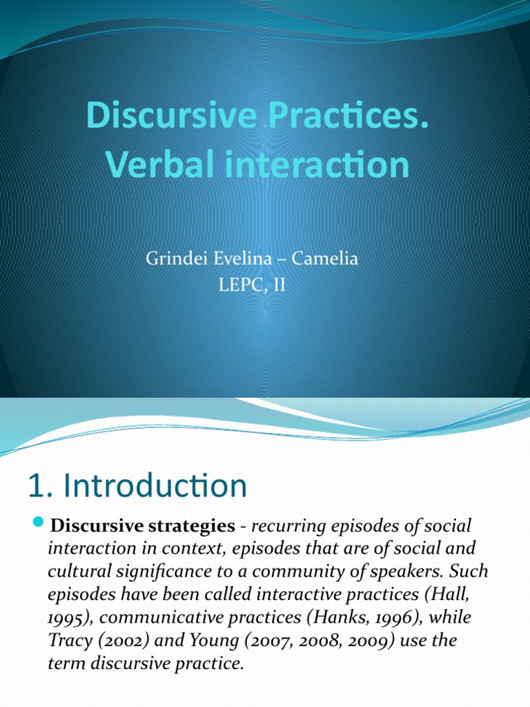 Discursive Practices. Verbal Interaction | PDF | Cybernetics | Semiotics