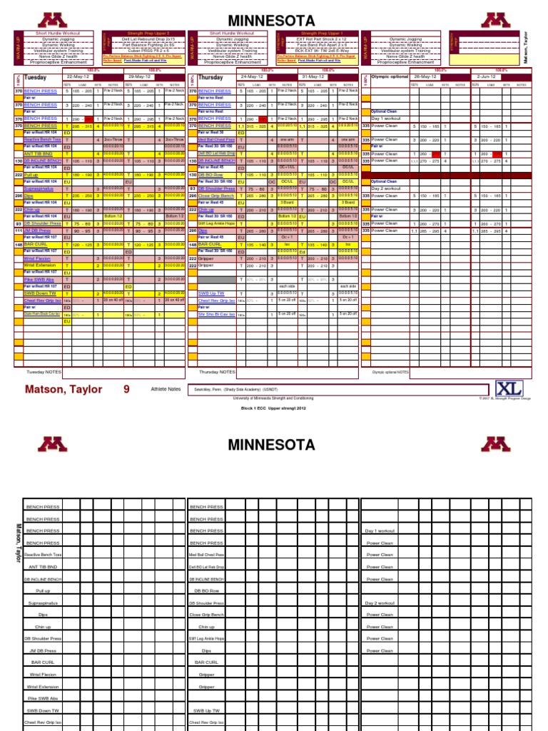 Block 1 Eccentric Above 80 Triphasic Training Upper | PDF | Weight ...