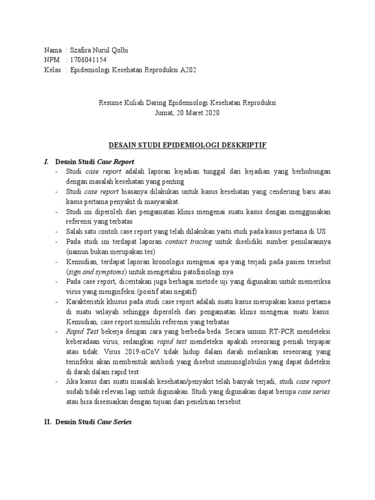 Desain Studi Case Report Dan Case Series | PDF