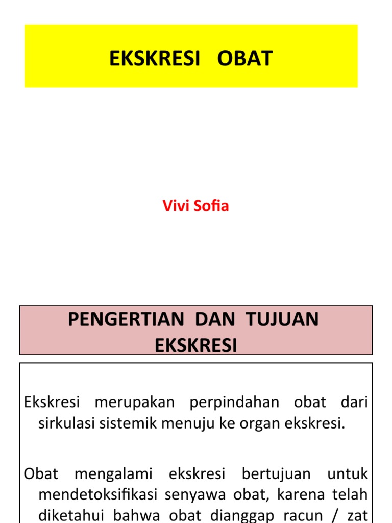 EKSRESI OBAT by Vivi | PDF