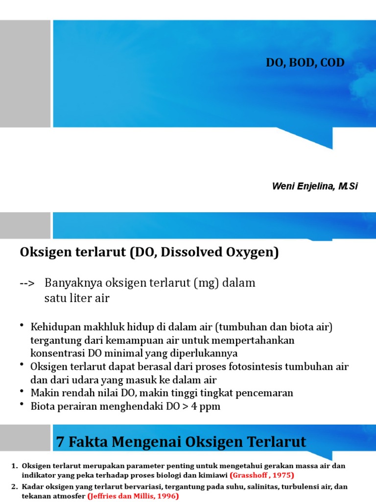 Analisis DO, BOD, COD di Perairan | PDF
