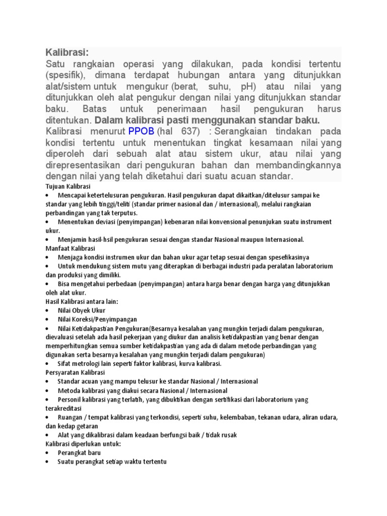 Data Mentah Kalibrasi | PDF