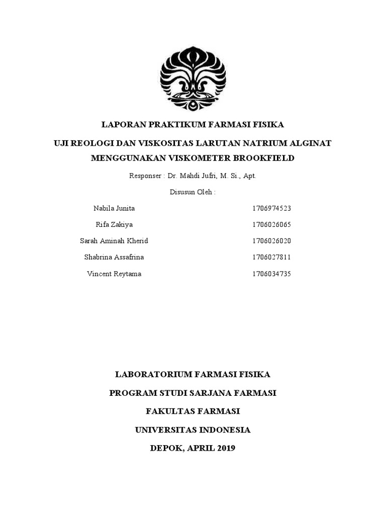 Uji Viskositas Larutan Natrium Alginat | PDF