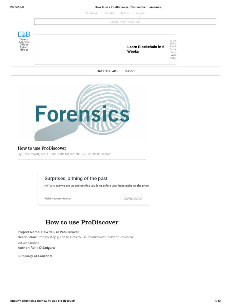 How To Use ProDiscover, ProDiscover Forensics | PDF | Computer Security ...