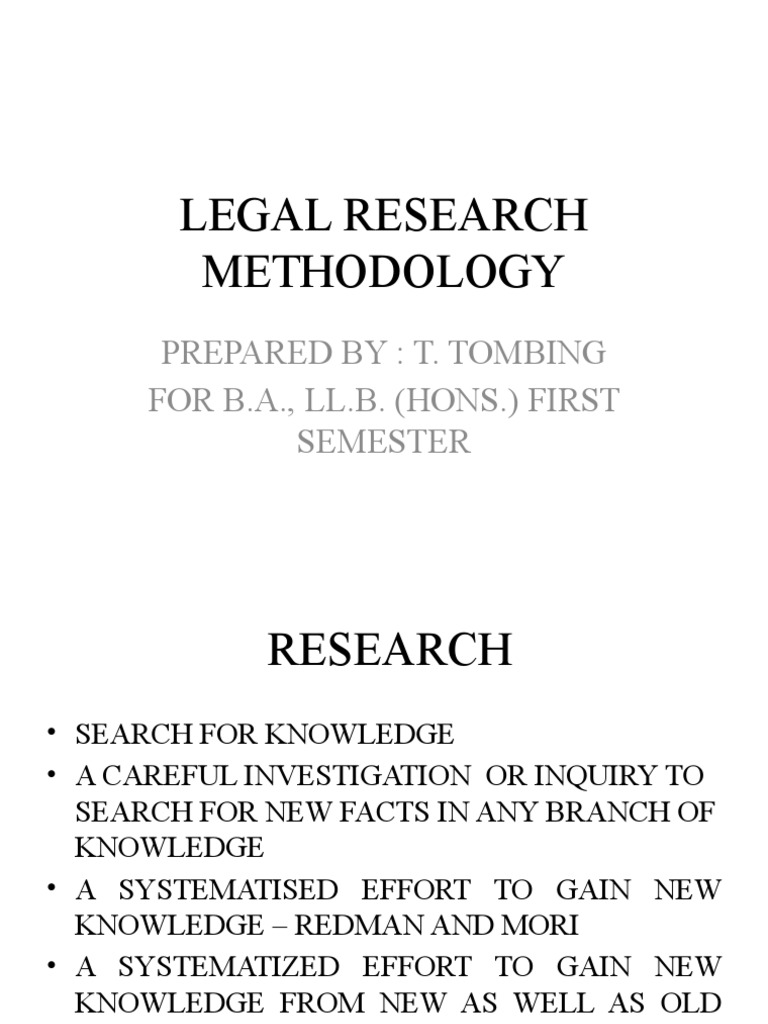 Legal Research Methodology Overview | PDF | Observation | Hypothesis