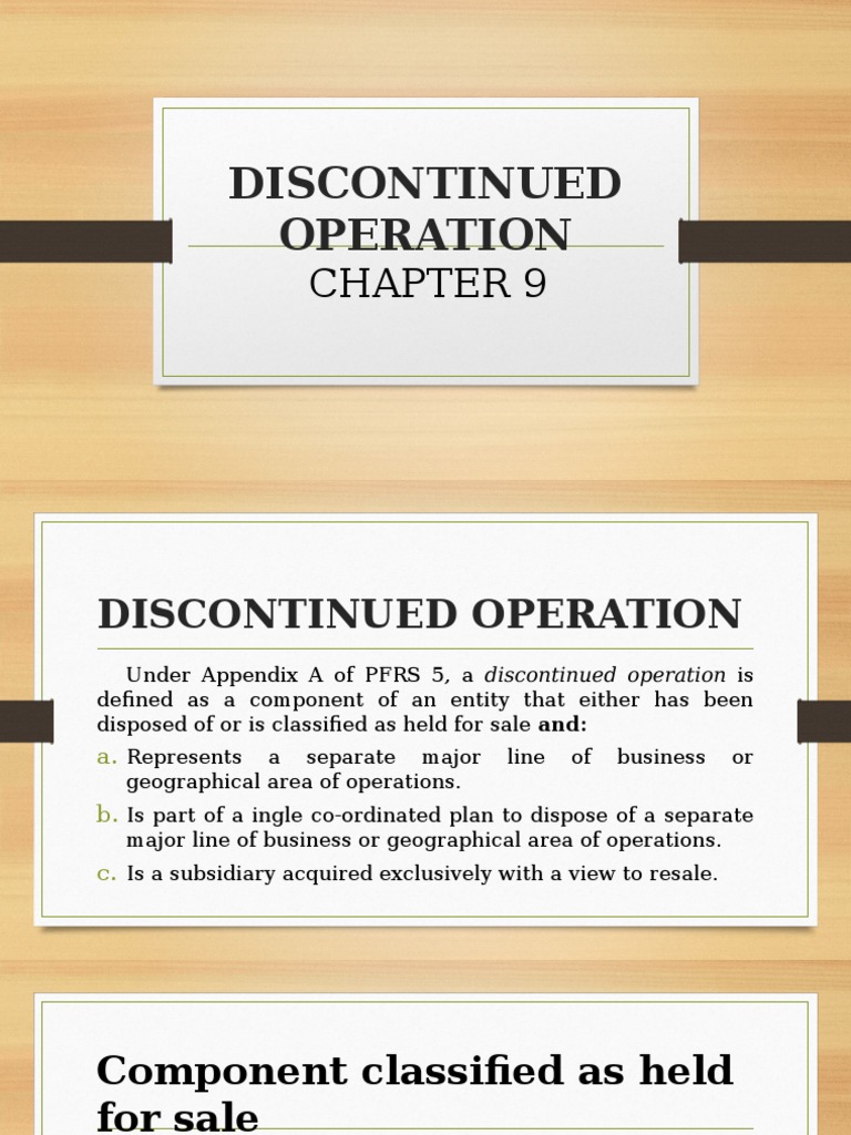 Discontinued Operations Overview | PDF | Income | Fair Value