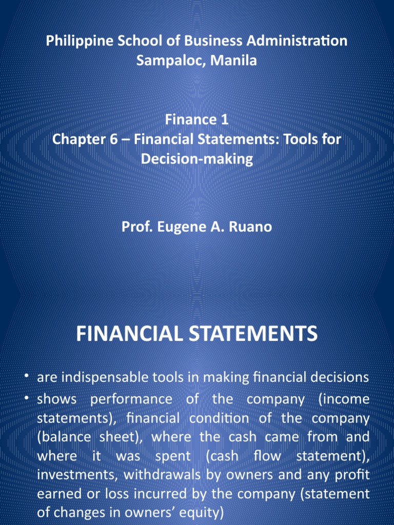 Chapter 6 Financial Statements Tools For Decision Making | PDF | Equity ...