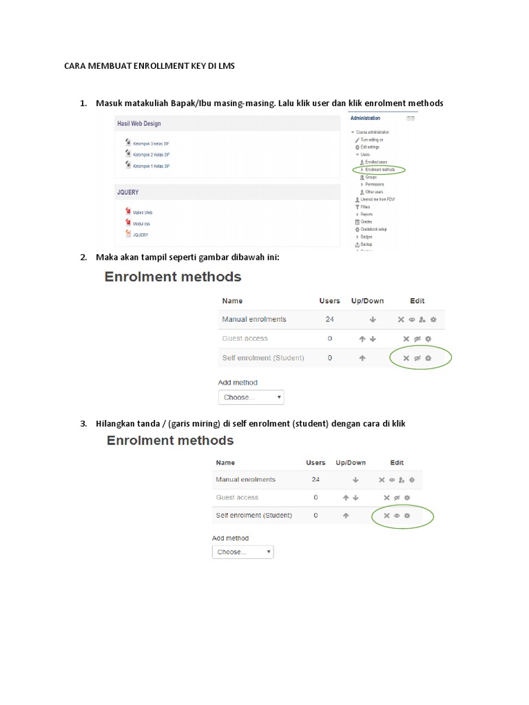 Cara Membuat Enrollment Key Di LMS | PDF | Bisnis | Ilmu Sosial