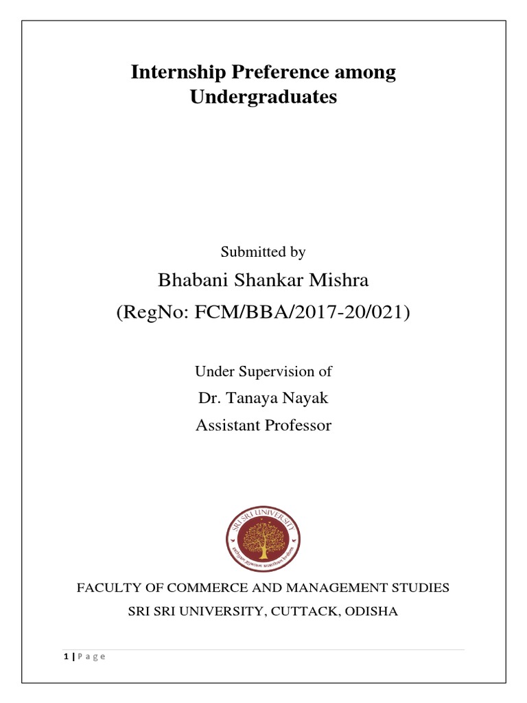Internship Preferences Among Undergraduates | PDF | Survey Methodology ...