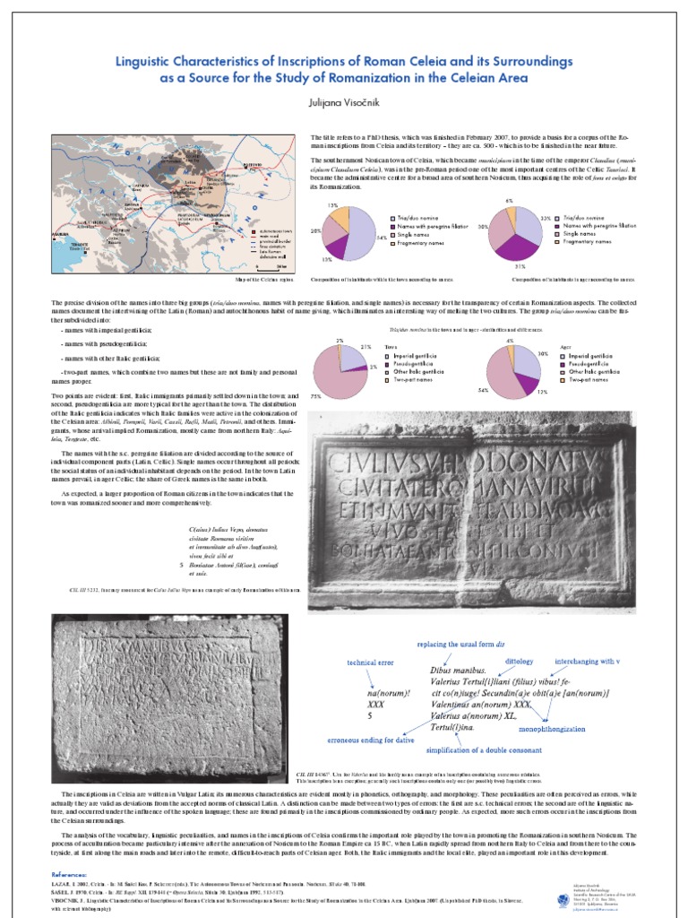 Roman Celeia of Noricum | PDF | Epigraphy | Latin