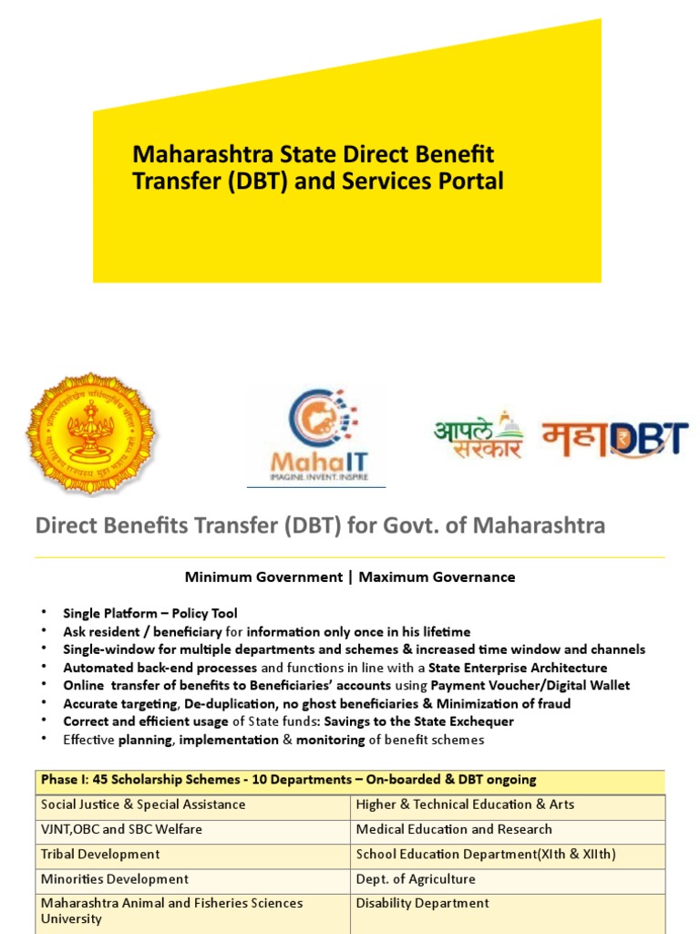 Maharashtra DBT and Services Portal - 2019 - Updated | PDF | Computing ...